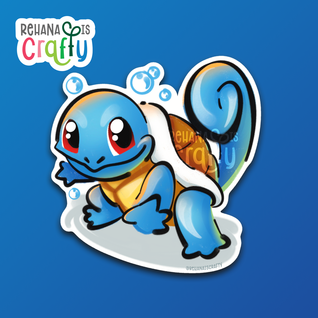Squirtle Vinyl Sticker – Rehana is Crafty